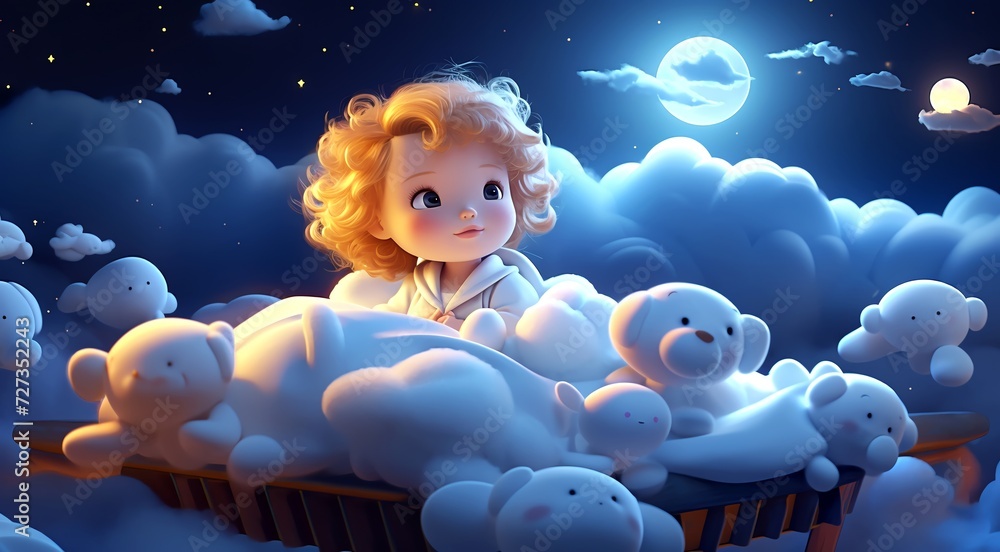 Magic kid dreams. Baby Shower. Magical children's backgrounds, the ...