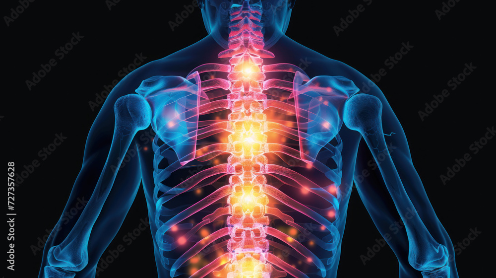 Chronic spine Pain with an Inflamed Prosthetic Joint Implant Stock ...