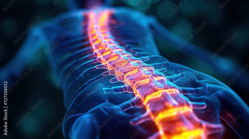 Chronic spine Pain with an Inflamed Prosthetic Joint Implant Stock ...
