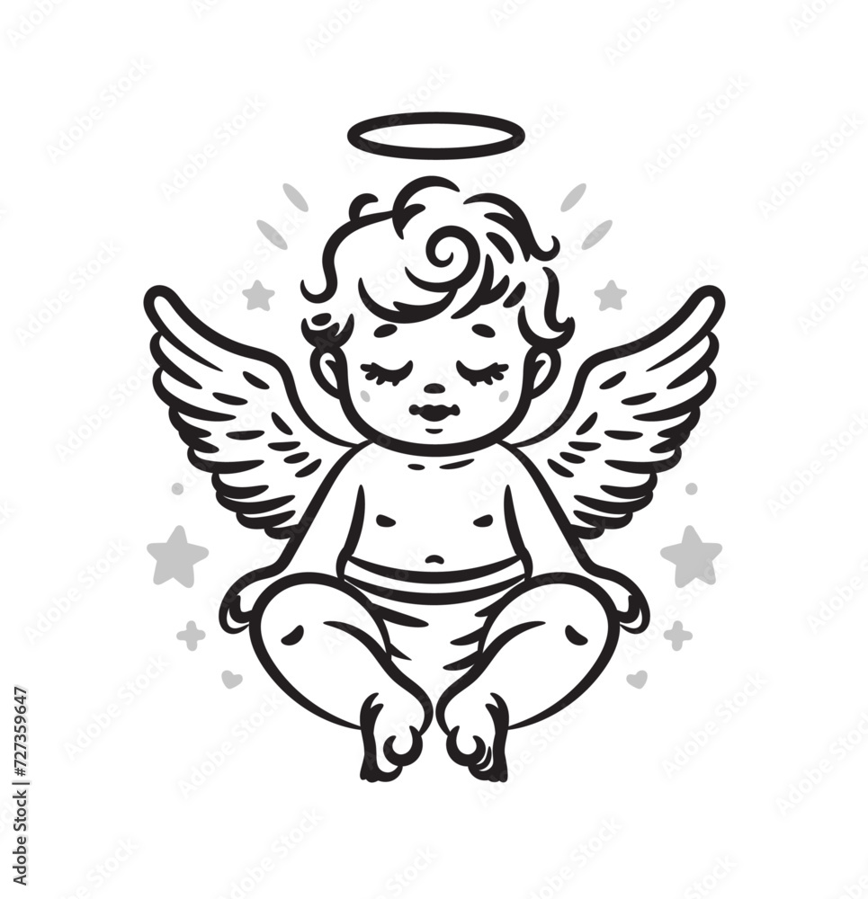 cute baby angel graphic vector illustration Stock Vector | Adobe Stock