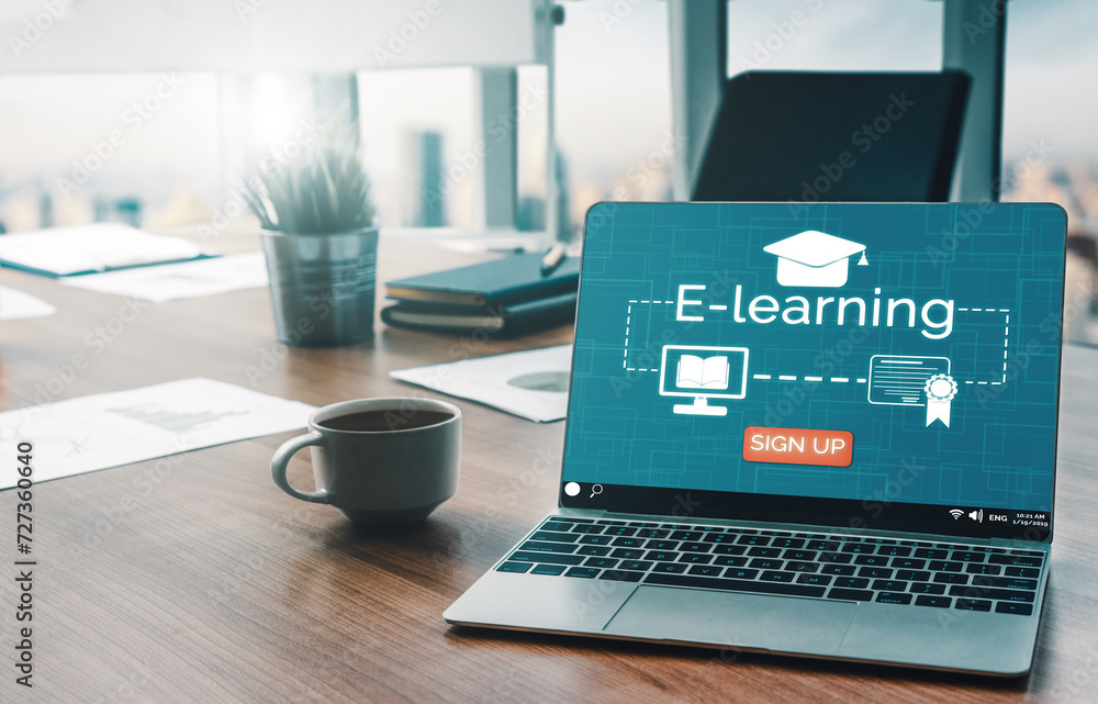 E-learning and Online Education for Student and University Concept ...