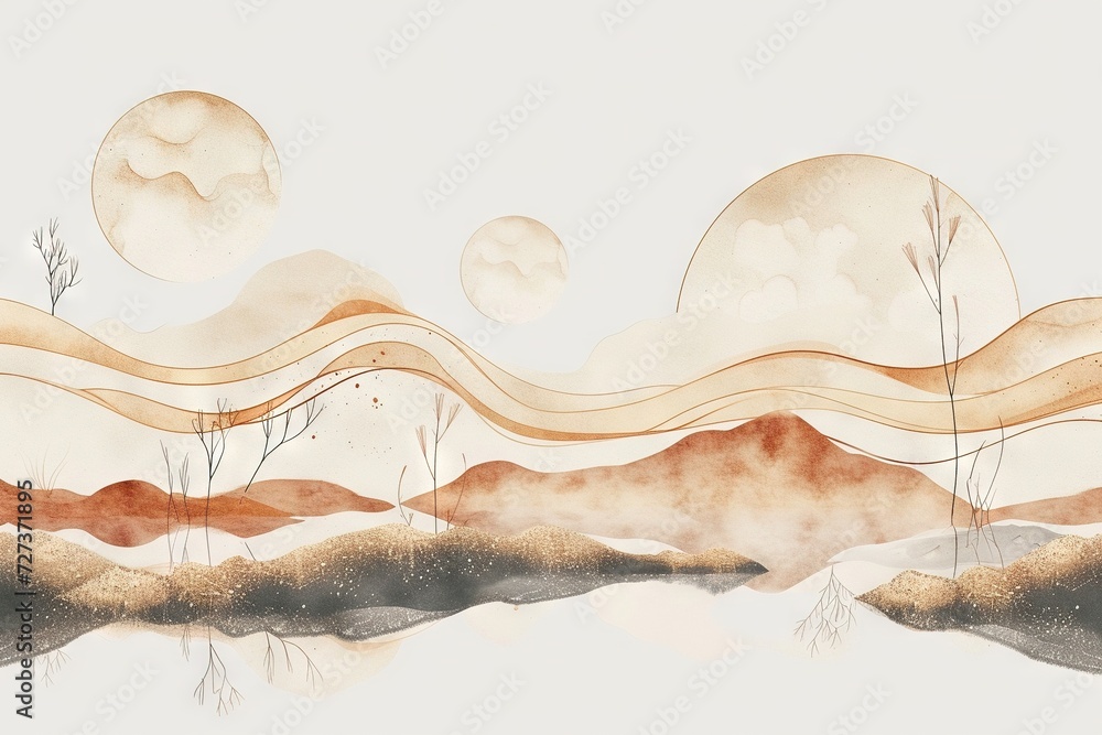 Abstract whimsical watercolor illustration of a child's imagination ...