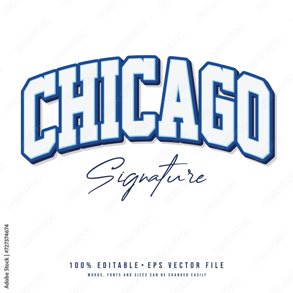 Chicago text effect vector. Vintage editable college t-shirt design ...