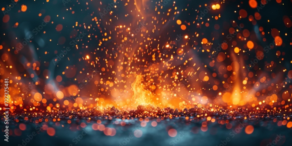 Dynamic Firelight Illuminates A Striking Contrast On A Dim Background ...