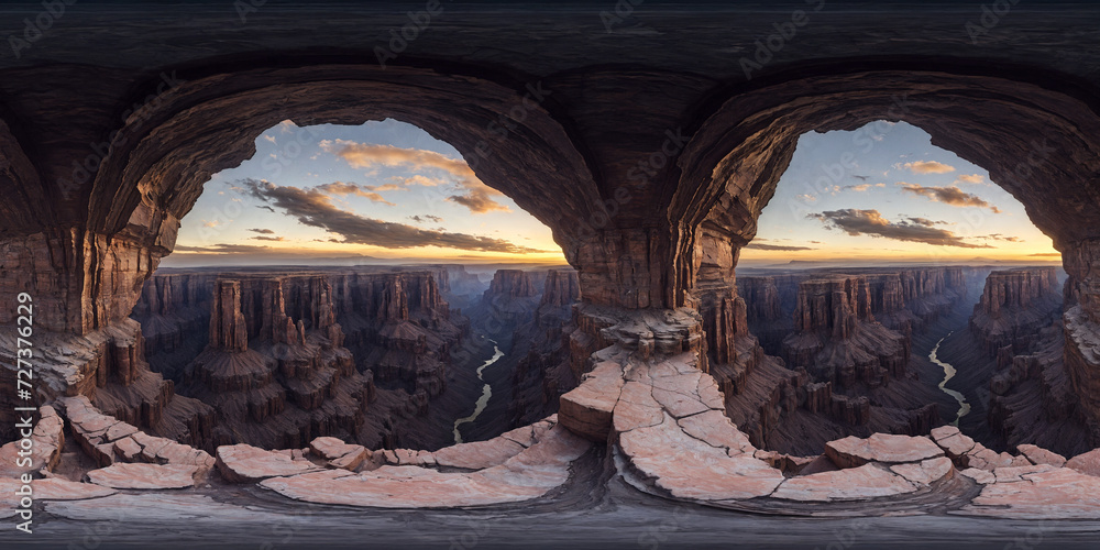 view over canyon Full 360 degrees seamless spherical panorama HDRI ...