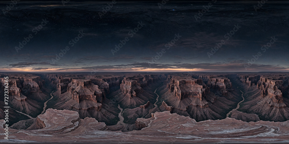 view over canyon Full 360 degrees seamless spherical panorama HDRI ...