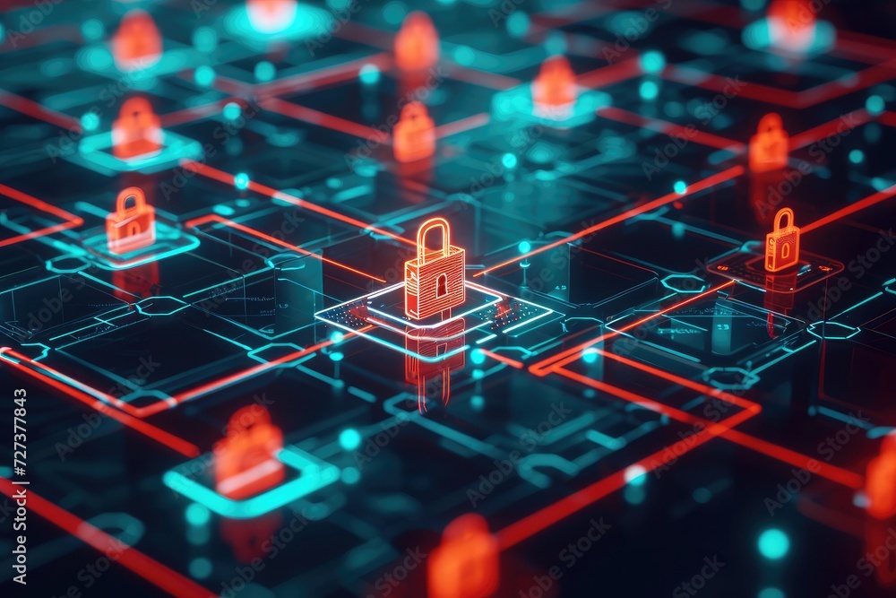 An image of a computer screen featuring a lock symbol, indicating that ...