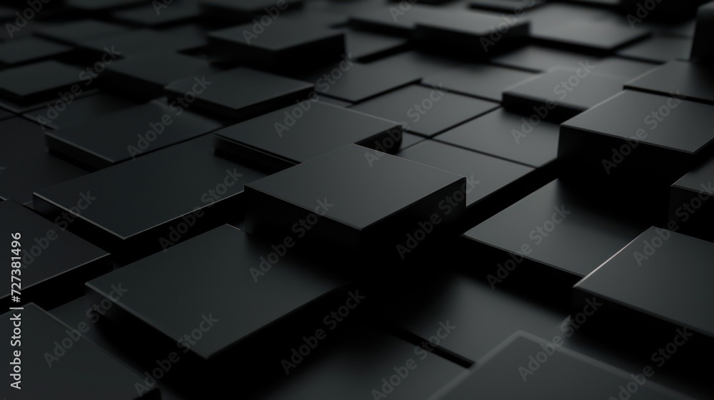 3D black cube shape background with a super black, Futuristic OLED ...