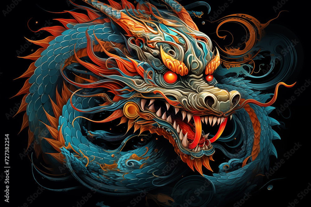 traditional chinese dragon for chinese new year 2024, chinese lucky ...