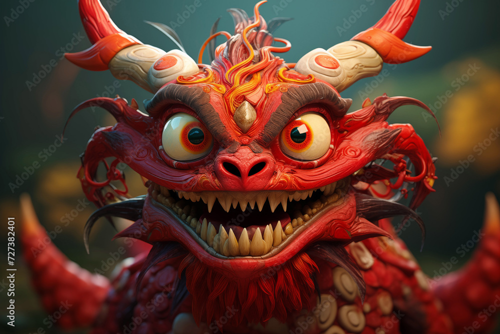 cute chibi chinese dragon for chinese new year 2024, chinese lucky ...