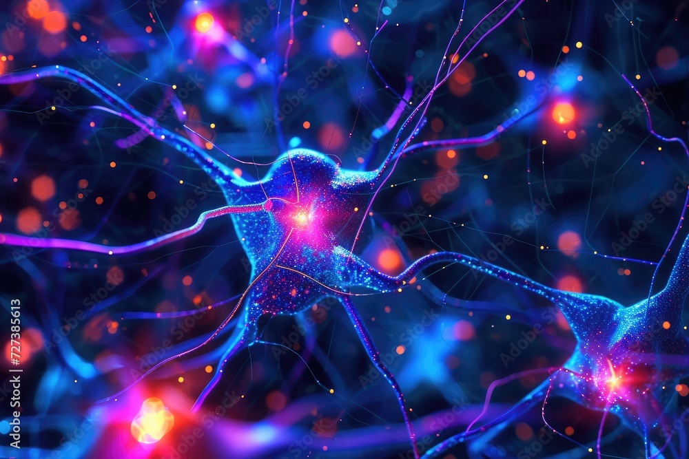 A detailed computer-generated image showcasing the intricate network of ...