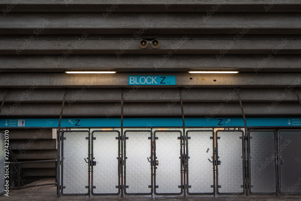 Entrance gates to a sector of a Olympic Stadium in Munich Stock Photo ...