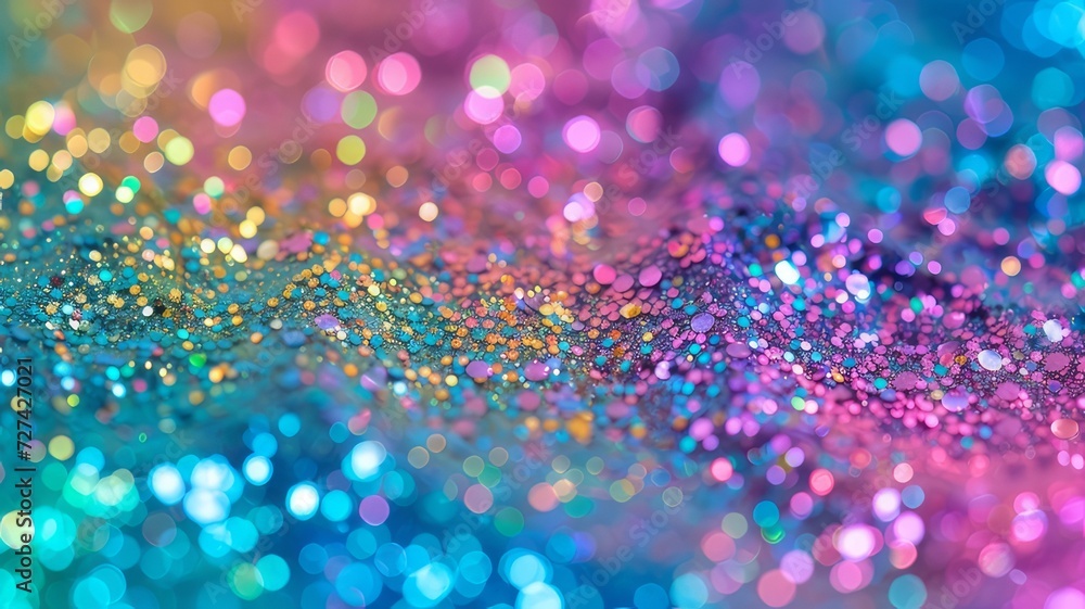 Fun rainbow pink, blue green, purple, yellow color glitter sparkle background, celebrate happy ...
