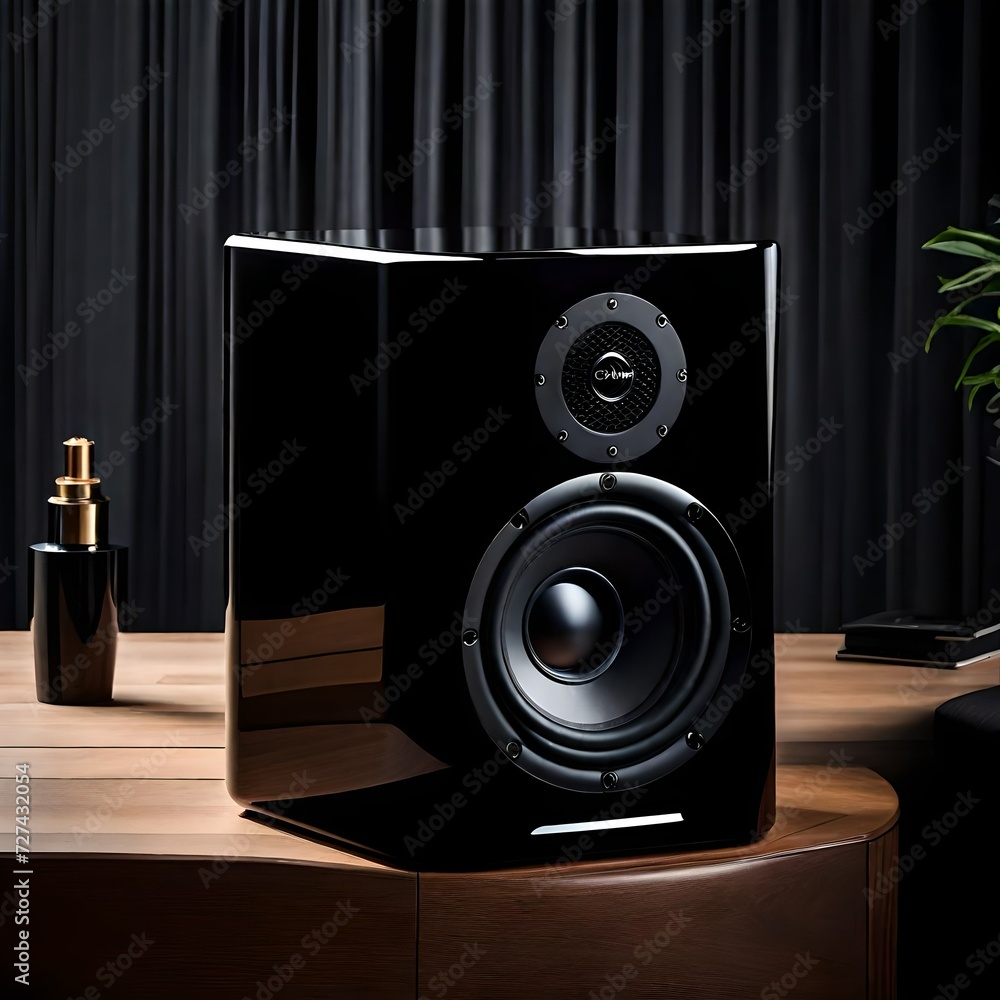 a high-end luxury bookshelf loudspeaker with a classy design with ...