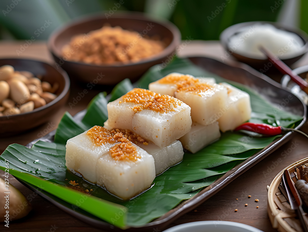 Ketan Pencok Majapahit is a traditional snack from Indonesia, with a ...