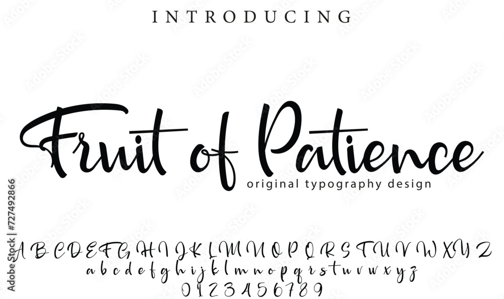 Fruit of Patience Font Stylish brush painted an uppercase vector ...