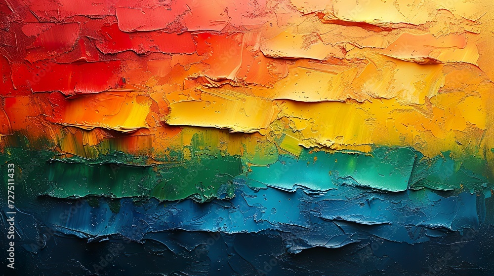 An abstract illustration in impasto painting in the colors of the ...