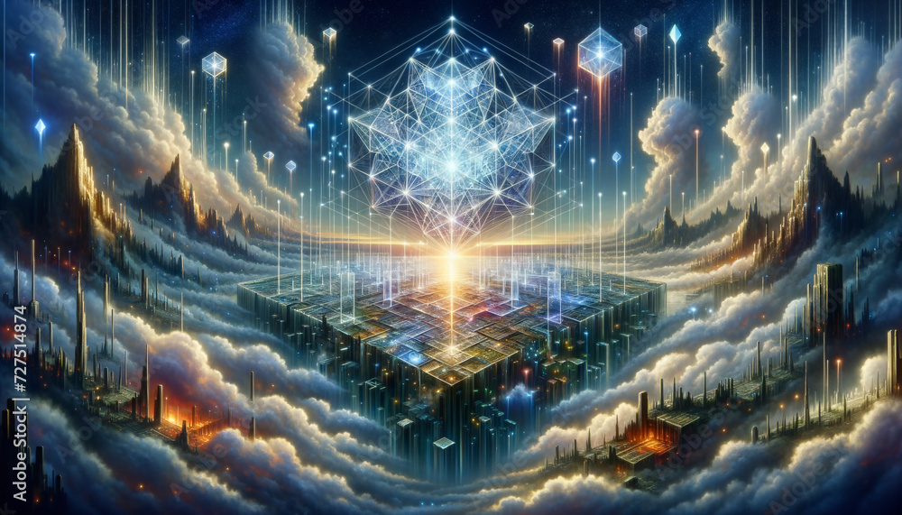 Surreal CMS: Ethereal crystalline structure in a dreamlike landscape ...