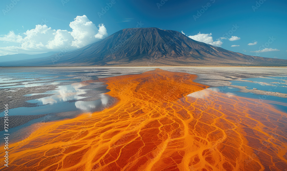 Captivating Contrast: Aerial View Reveals Stunning Patterns of Red ...