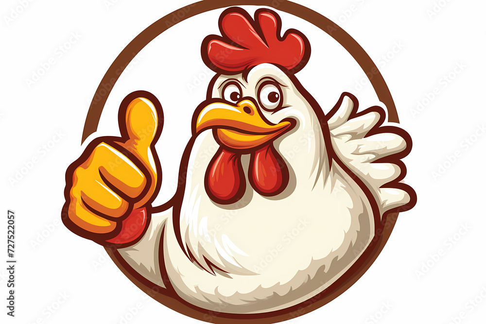 cartoon Chicken with thumbs up hand sign Stock Illustration | Adobe Stock