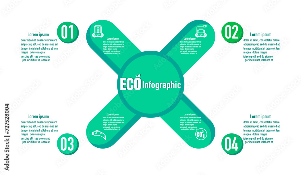 Infographic 4 topics template for eco car template for energy ...