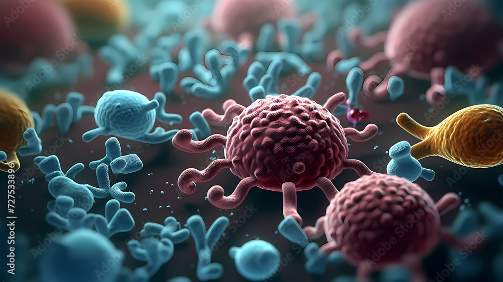 Macroscopic observation of organisms bacteria and cells and viruses ...