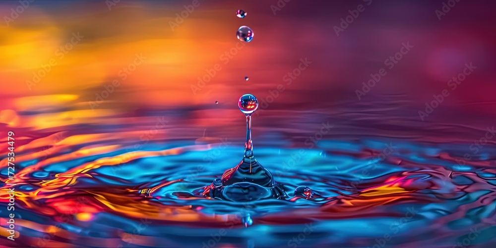 macro photo of a drop of water dripping into a pool of water with ...