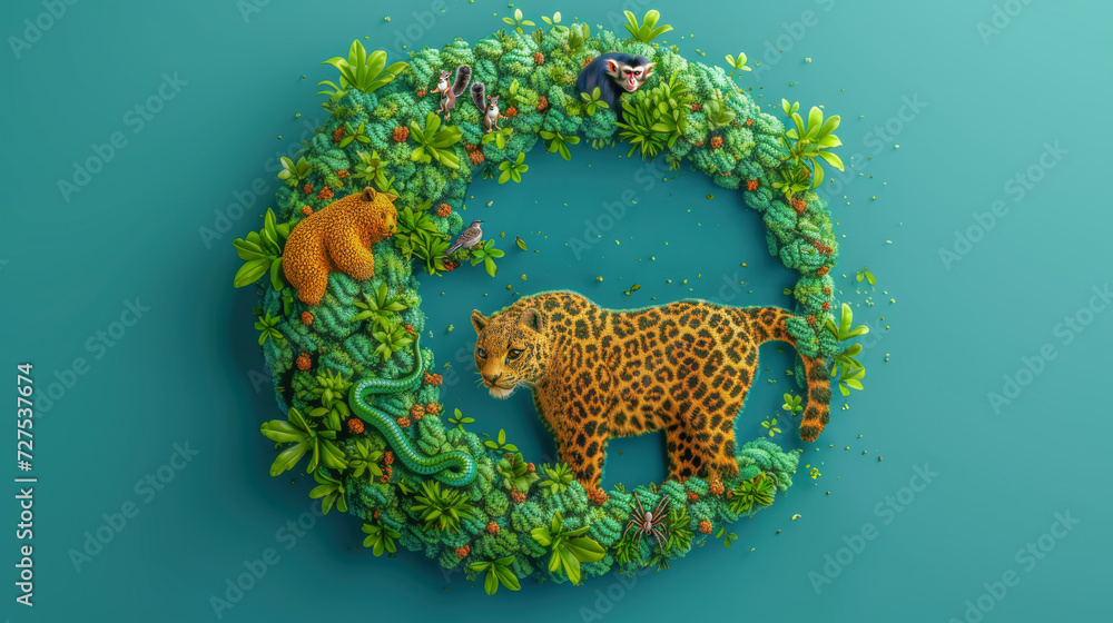 Circle of Life - Planet Ecosystem concept Design Illustration - Fauna ...