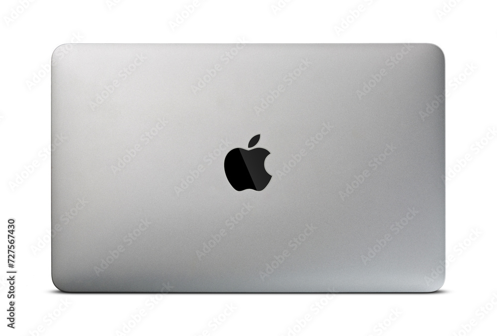 Mumbai, 4th Feb, 2024: Tight close-up of a backside view of Macbook air ...