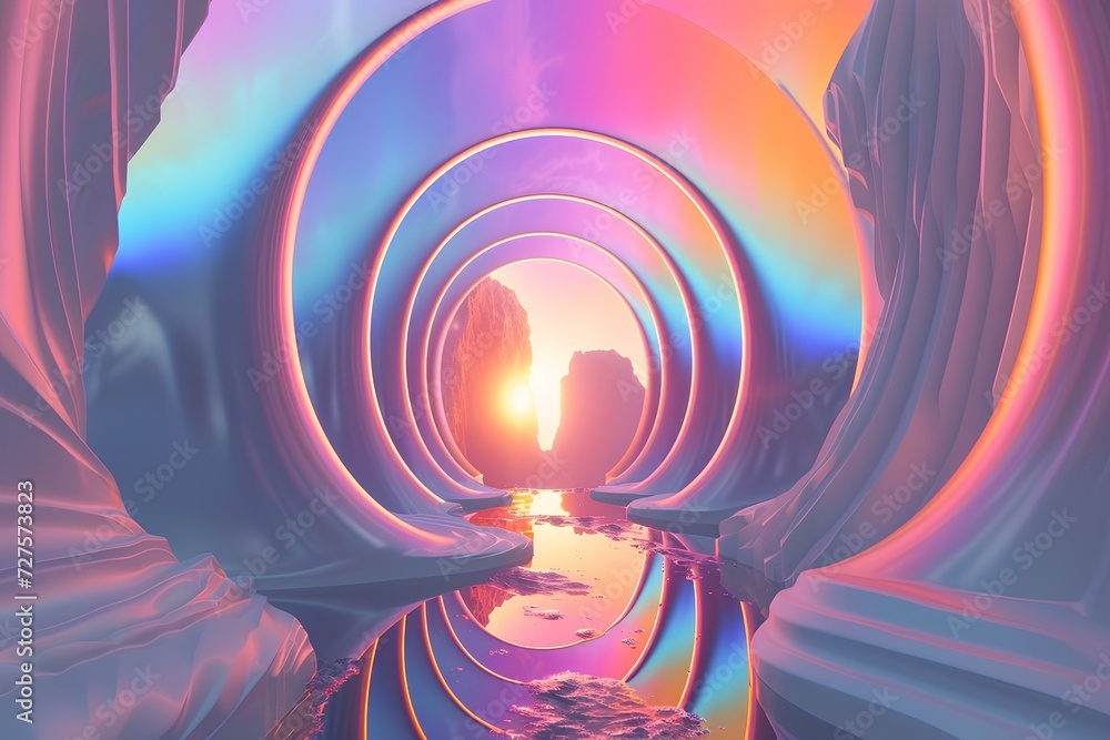 psychedelic album cover, sleek digital render for the album, aberrant ...