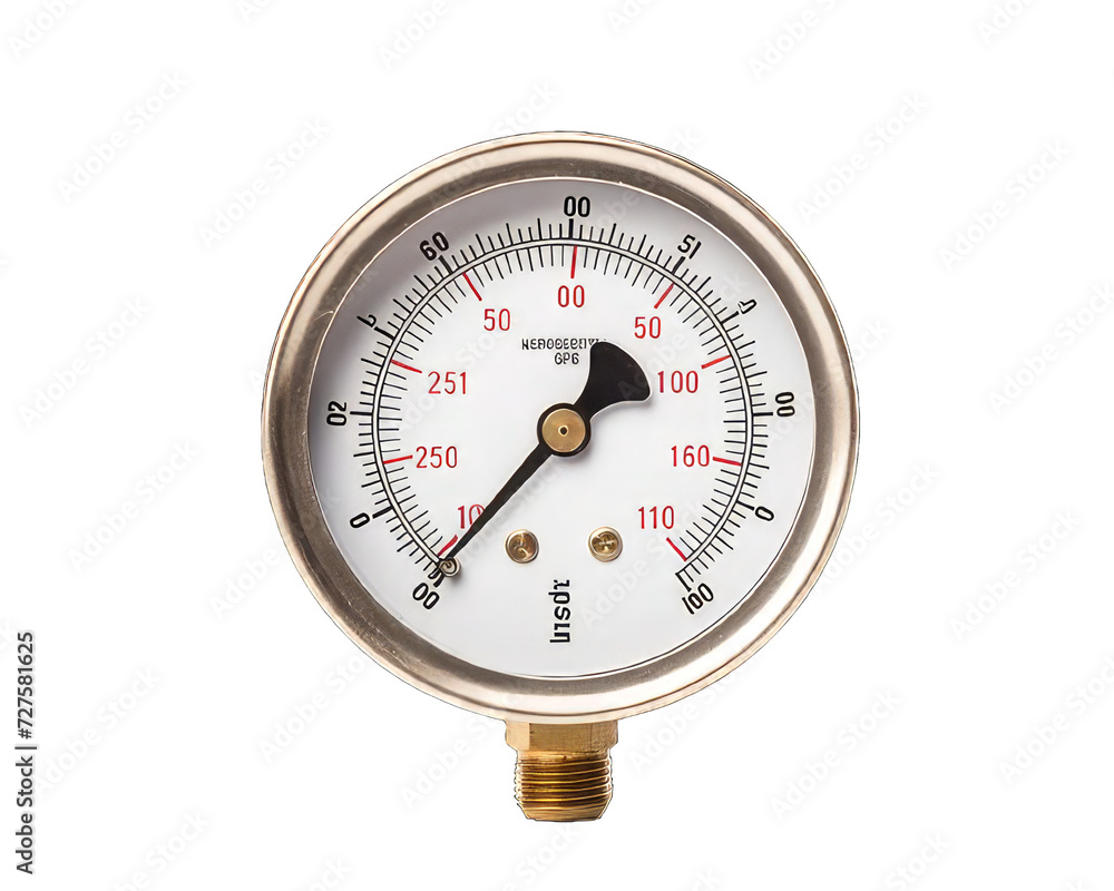 Pressure gauge isolated on white background. Pressure Gauge Measure ...