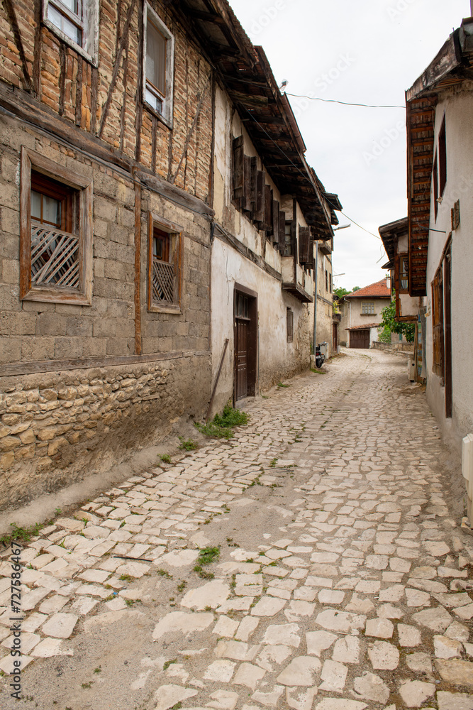 Traditional ottoman house in Safranbolu.historical stone stairs and old ...