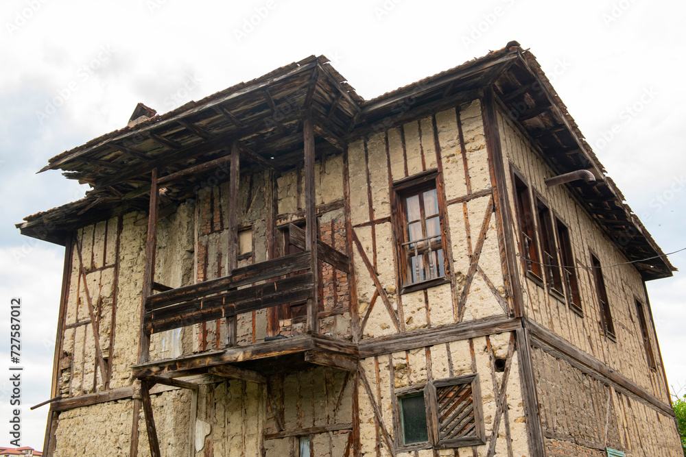 Traditional ottoman house in Safranbolu.historical stone stairs and old ...