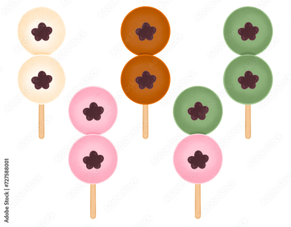 Dango Cartoon illustration Dango Isolated Colorful Dango Japanese ...