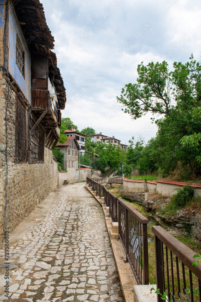 Traditional ottoman house in Safranbolu.historical stone stairs and old ...