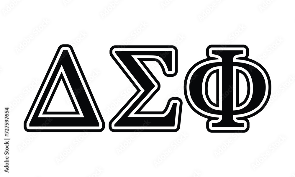 Delta Sigma Phi greek letter, ΔΣΦ greek letters, ΔΣΦ Stock Vector ...