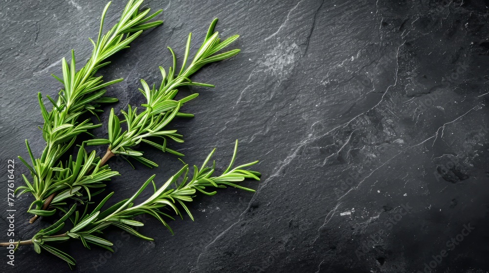 Top view of natural rosemary With space available for copying or ...