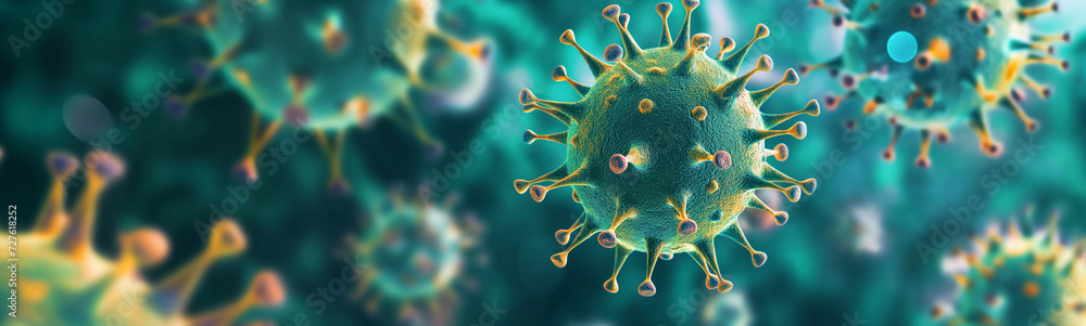 Germs under a microscope Stock Photo | Adobe Stock