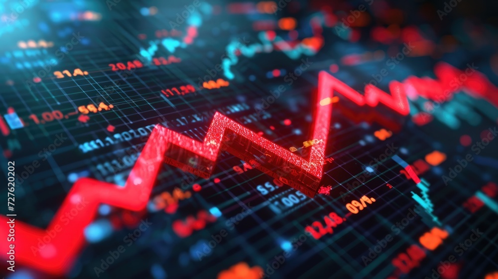 Red candle a share market drop sign with red arrow and a empty space ...