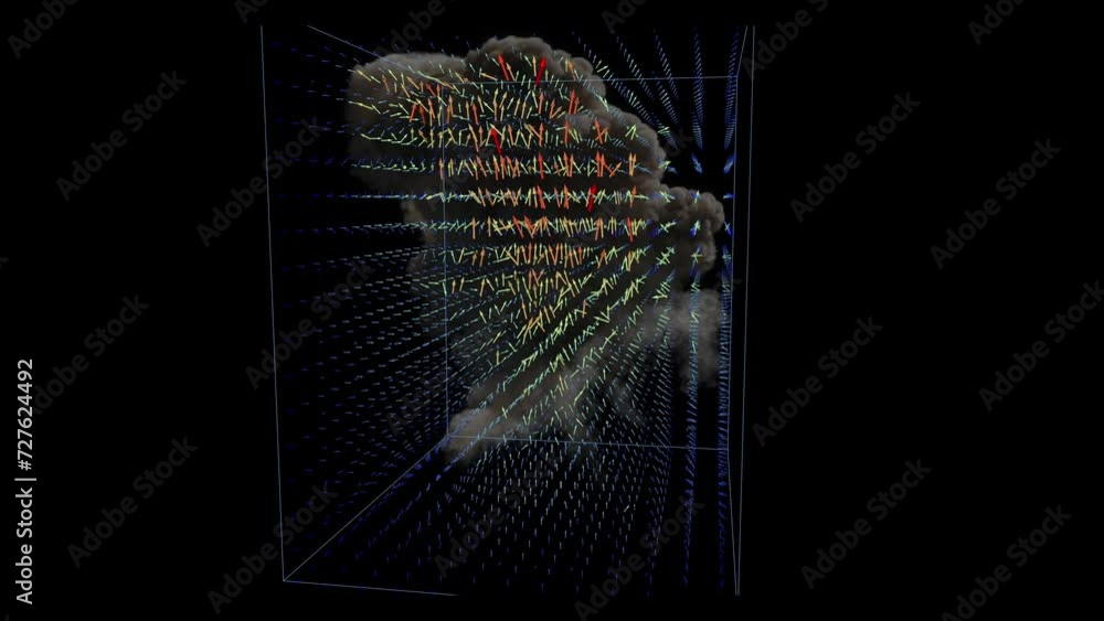 Heat map arrow simulation with fire explosion Stock Video | Adobe Stock