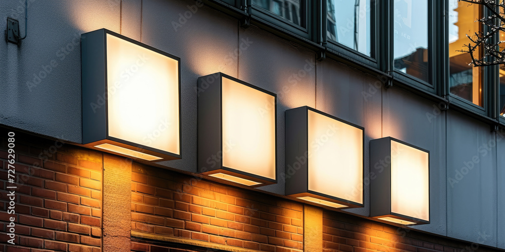 an outside wall light mounted near wall,Urban light fixture on building ...