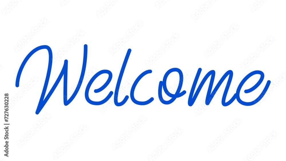 Welcome Hand written lettering text Animation with transparent ...
