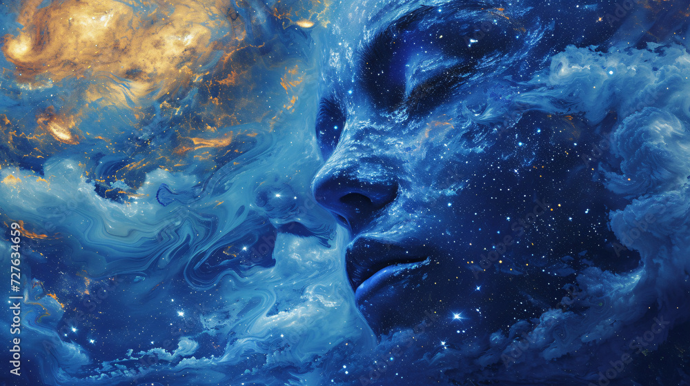 Illustration of a Digital Human Face Transcending the Boundaries of ...