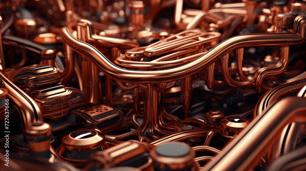 Complex and advanced copper piping system for industrial and ...