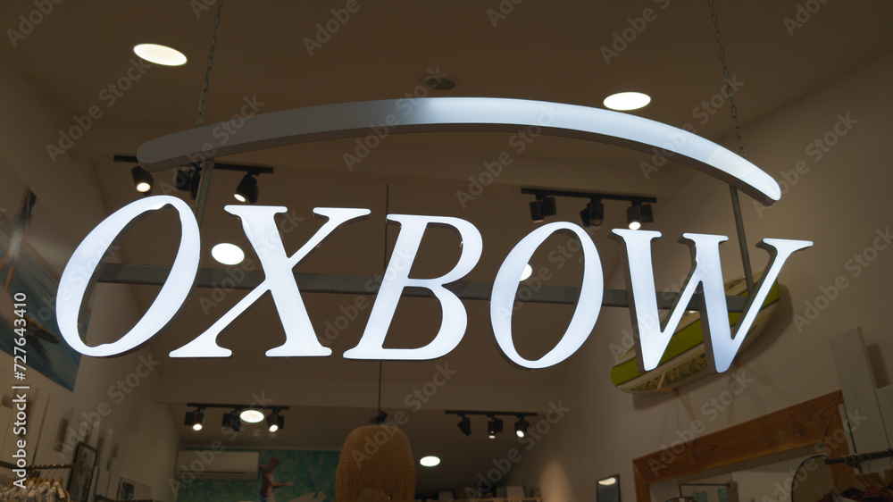 oxbow logo sign and brand text on store facade clothing shop French ...