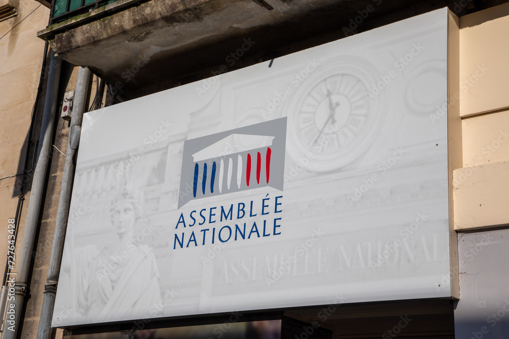 Assemblee Nationale logo text France and sign blue white red of ...