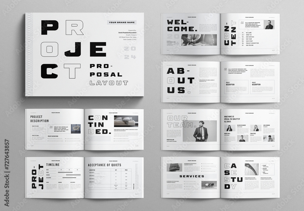 Project Proposal Template Landscape Stock Template | Adobe Stock