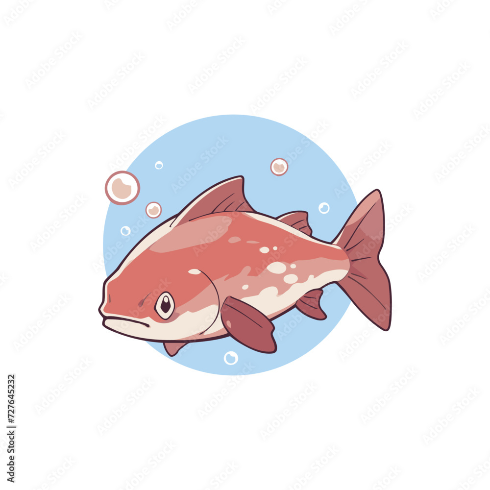 Amberjack fish animal chibi cartoon style isolated plain background ...