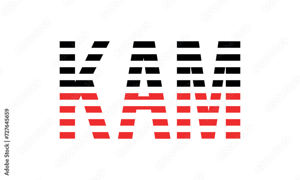 KAM three initial letter iconic line negative space minimal logo design ...