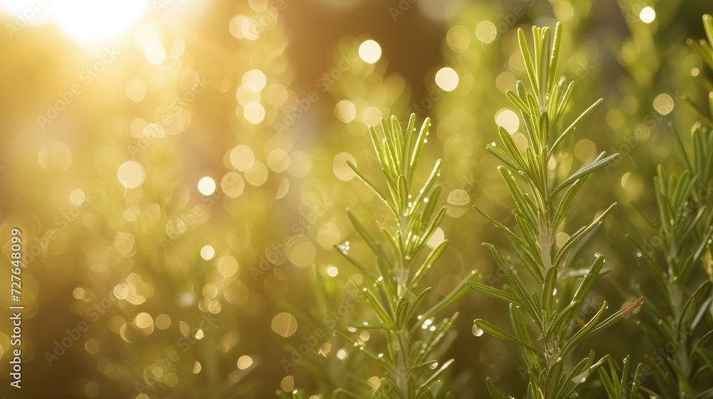 Charming sunny rosemary farm This shot emphasizes the lush greenery of ...